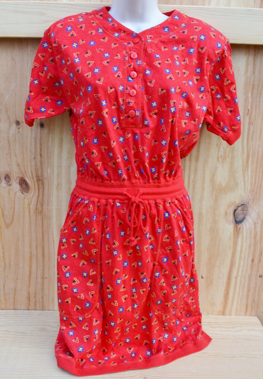 Vintage Red Dress Cover up Red Cover up Beach Vacation Bathing Suit ...