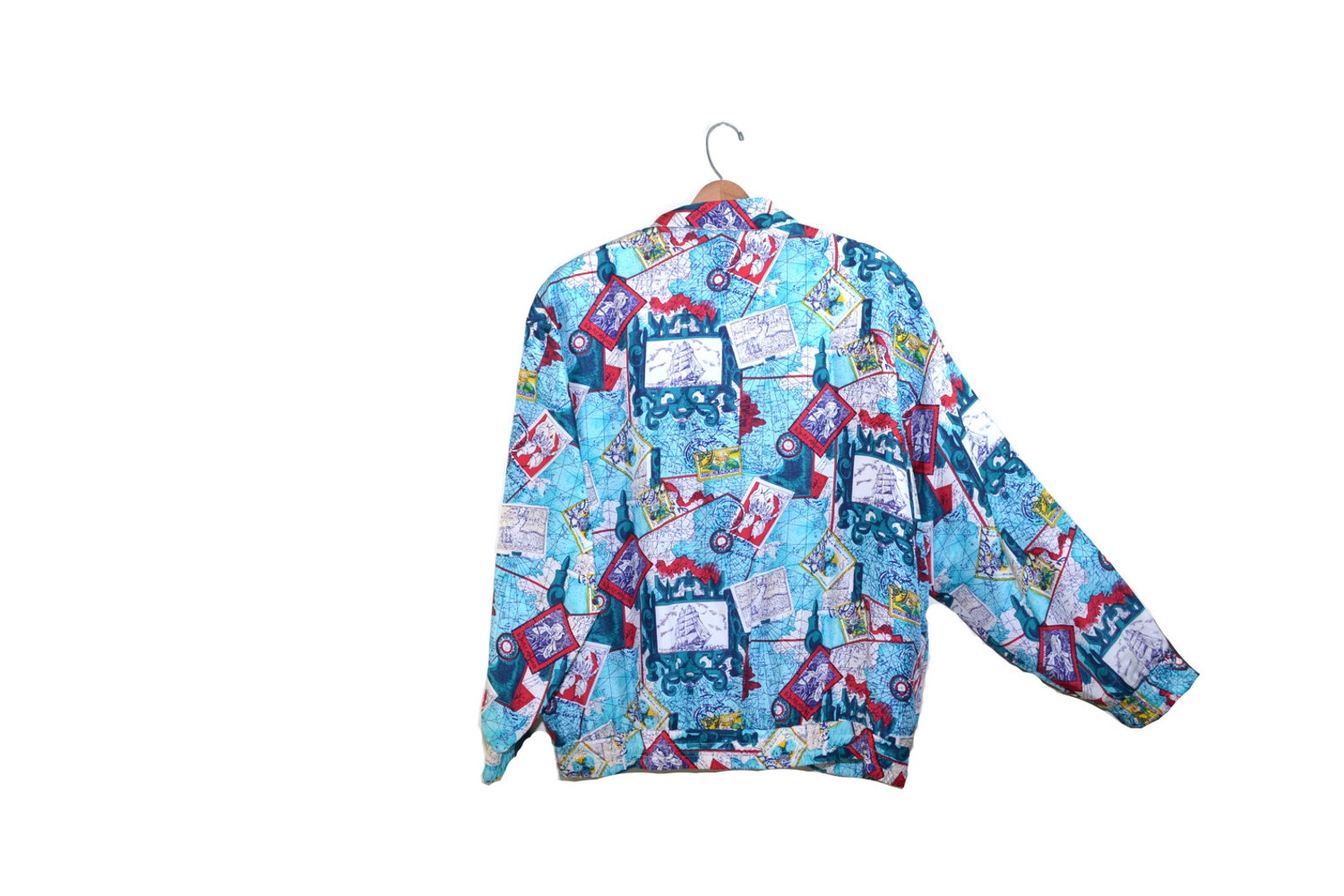 Vintage Bomber Jacket Atlas Globe Bomber Jacket World Traveler - Etsy