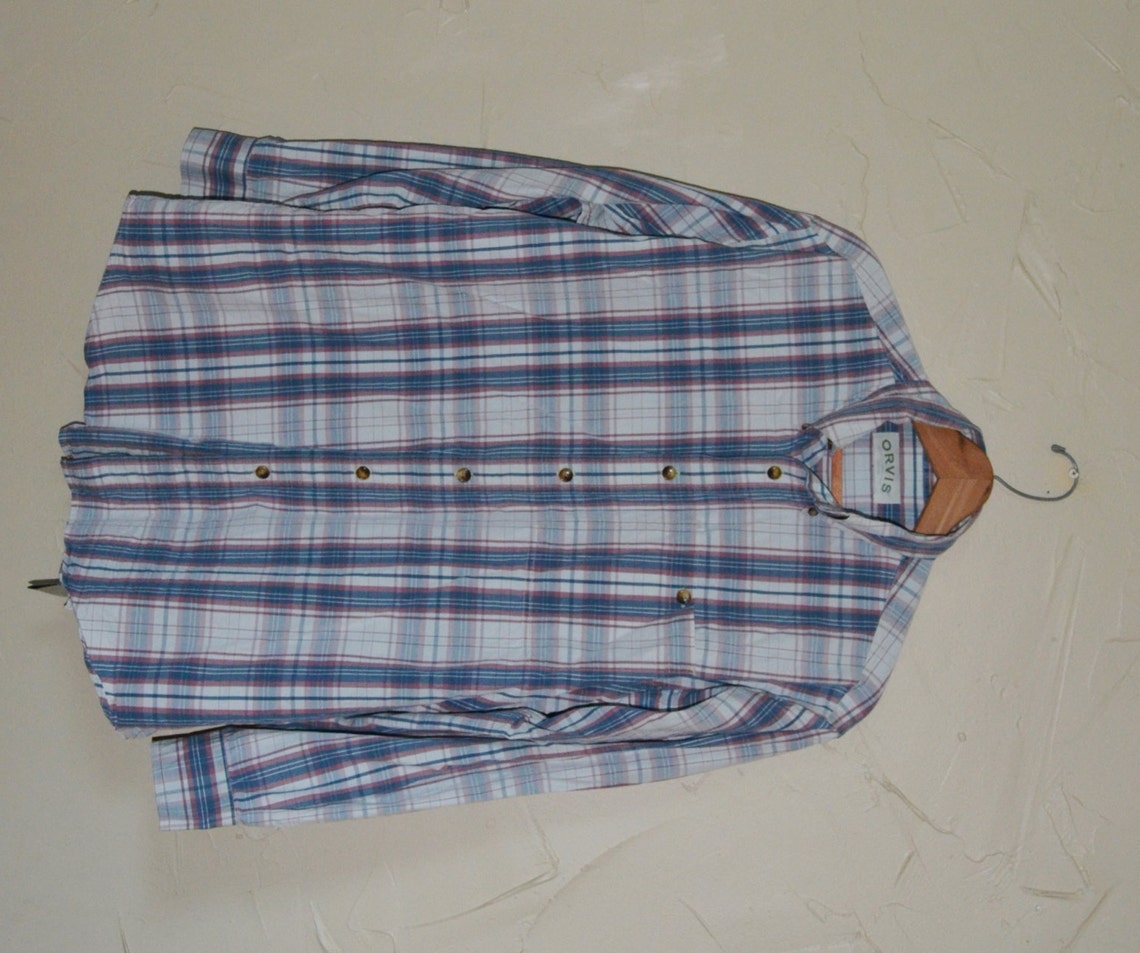Vintage Plaid Shirt Pastel Dress Shirt 80's Preppy Shirt Button up ...