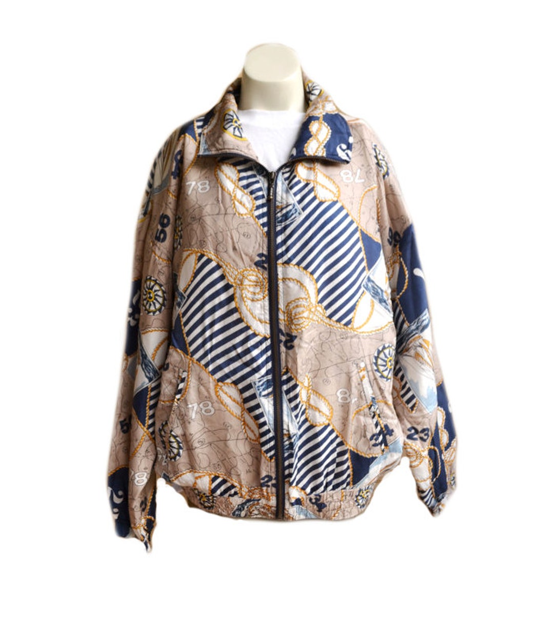 Vintage Nautical Bomber Jacket Nautical Windbreaker Jacket Boat Sailing ...