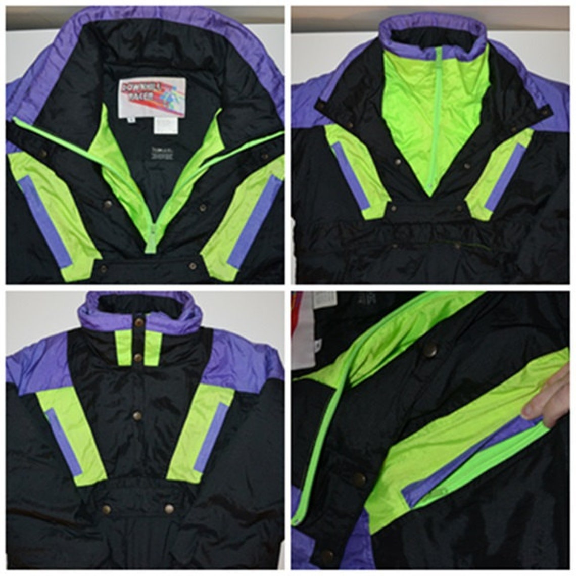 Vintage Neon Ski Jacket Pullover Ski Jacket 80s Ski Jacket - Etsy