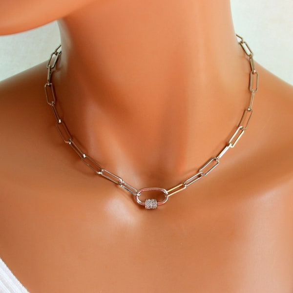 Silver Paper Clip Choker - Etsy