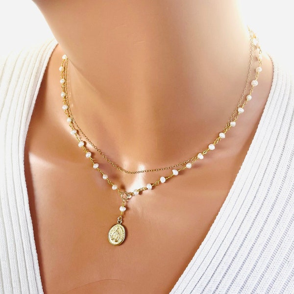 Multi Strand Pearl Necklace Etsy