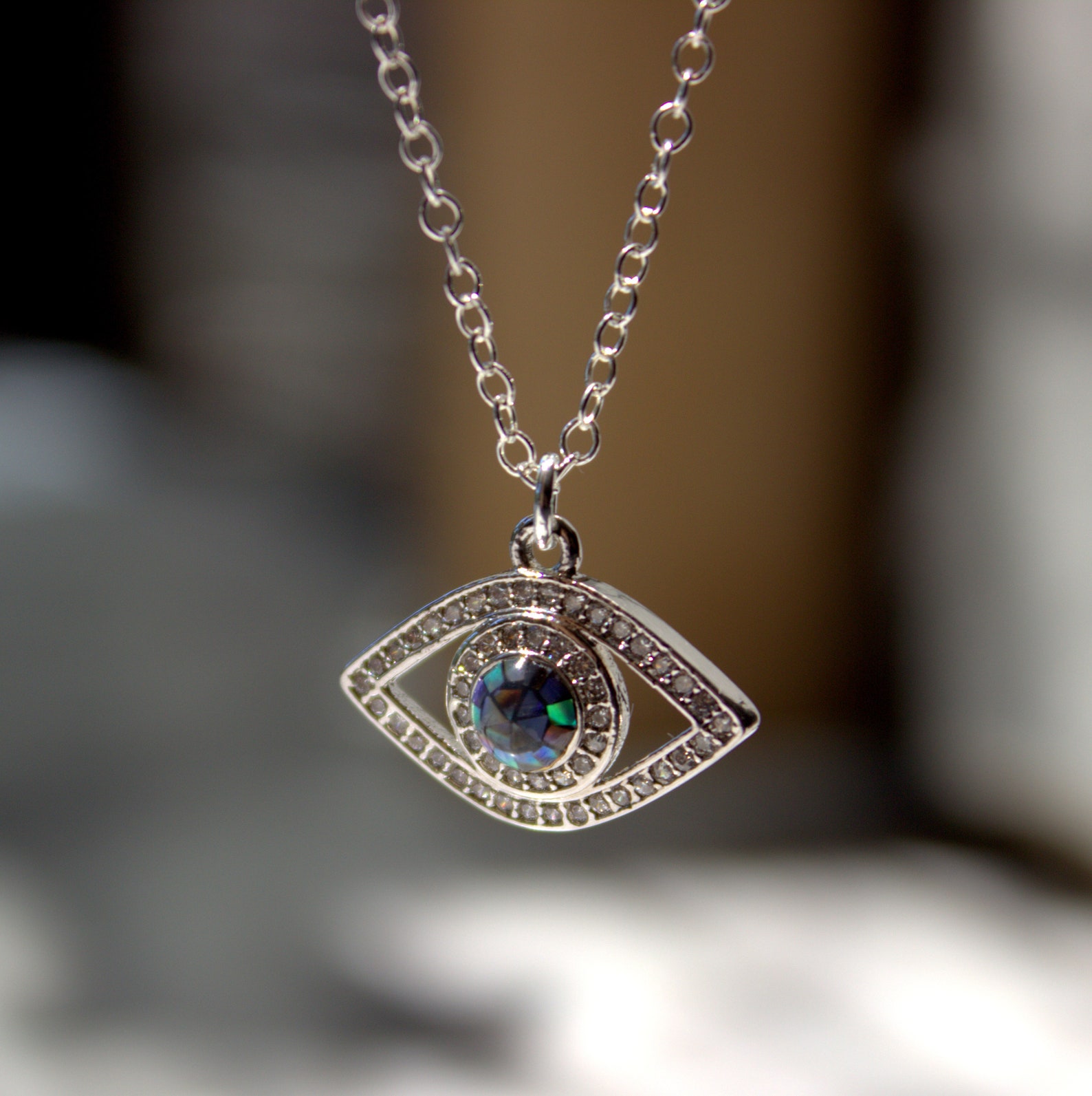 BEST SELLER Silver Evil Eye Necklace Eye Charm Necklaces Women | Etsy