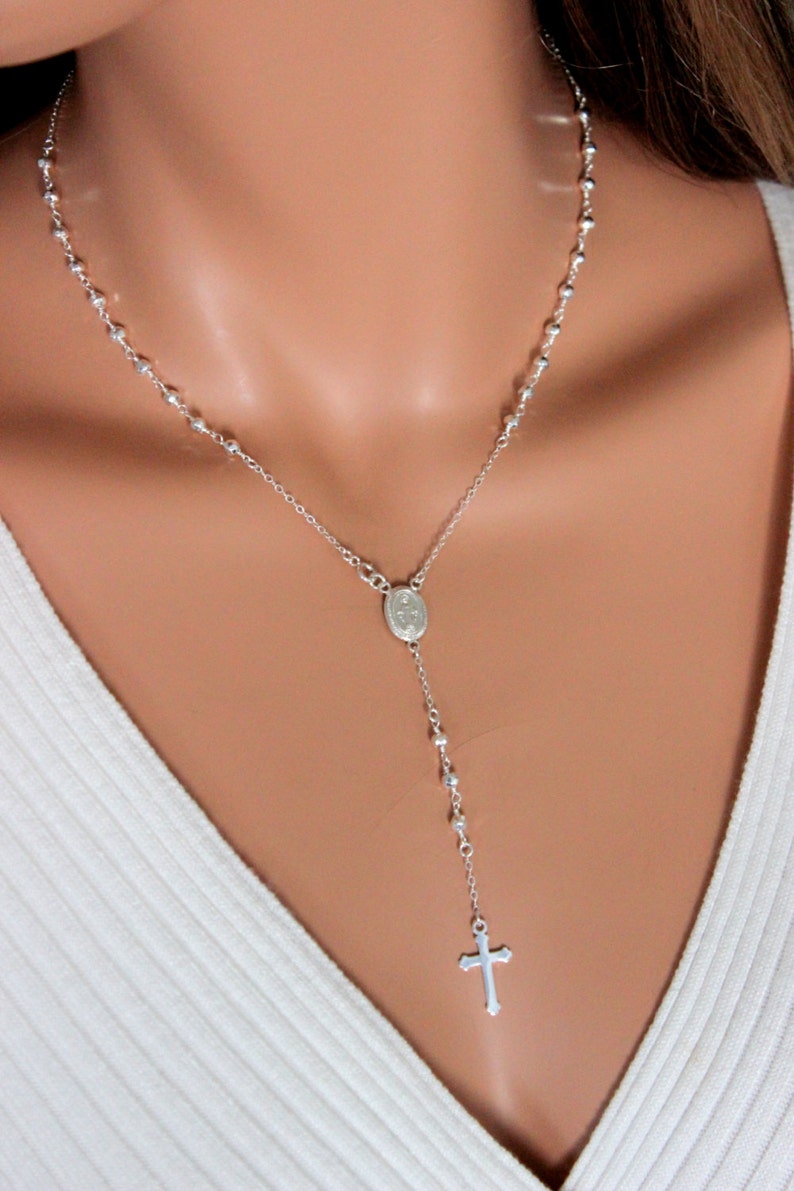 Best Seller Sterling Silver Rosary Necklace Pyrite Rosaries Etsy
