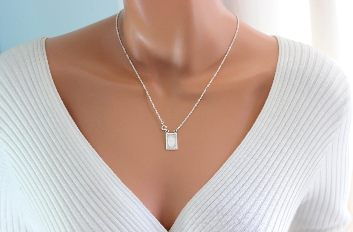 BEST SELLER Scapular Necklace Sterling Silver Jewelry Women - Etsy