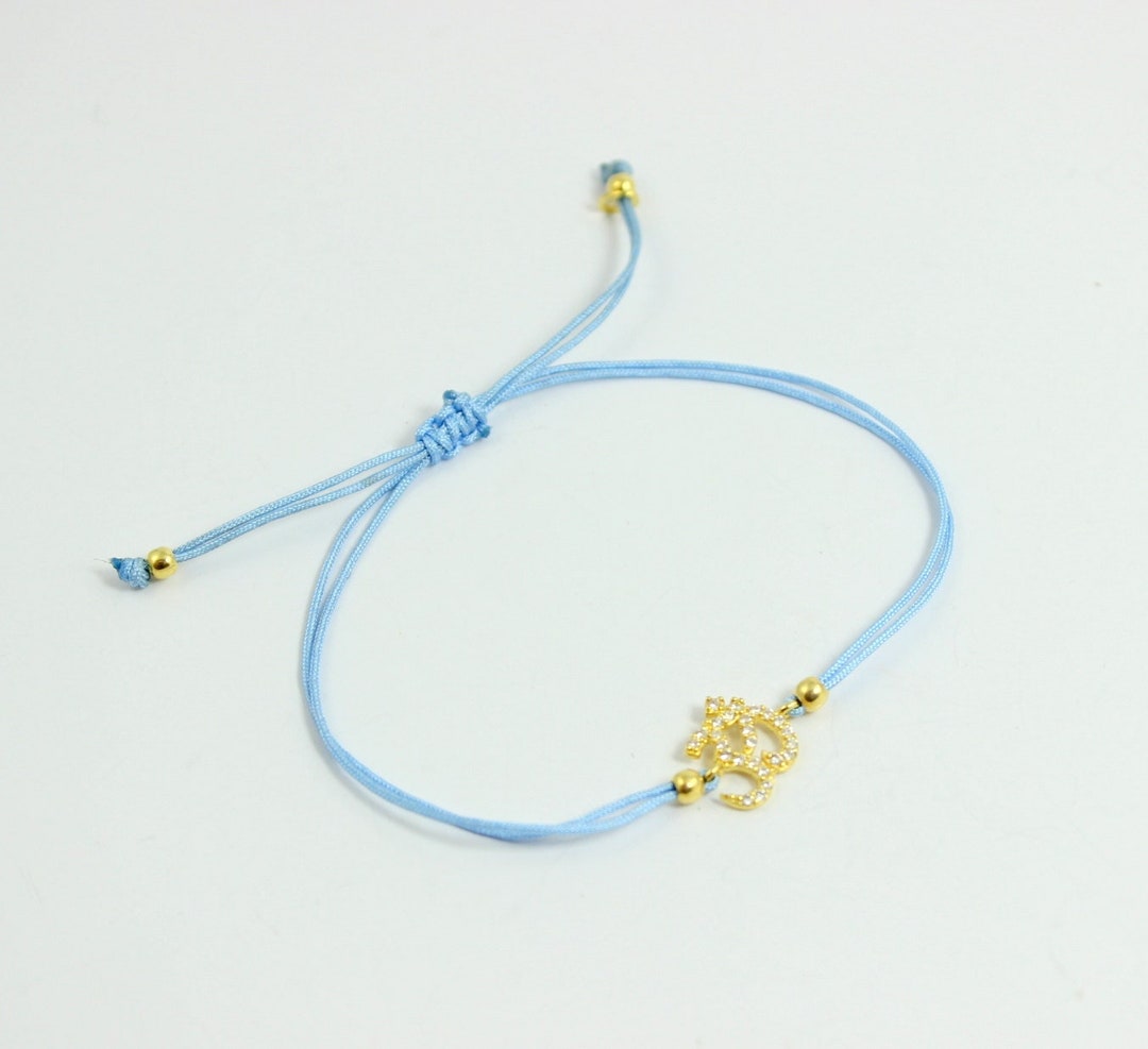 Gold Ohm Bracelet Women Girls Om Silk Bracelets Sterling Silver Pave Om ...