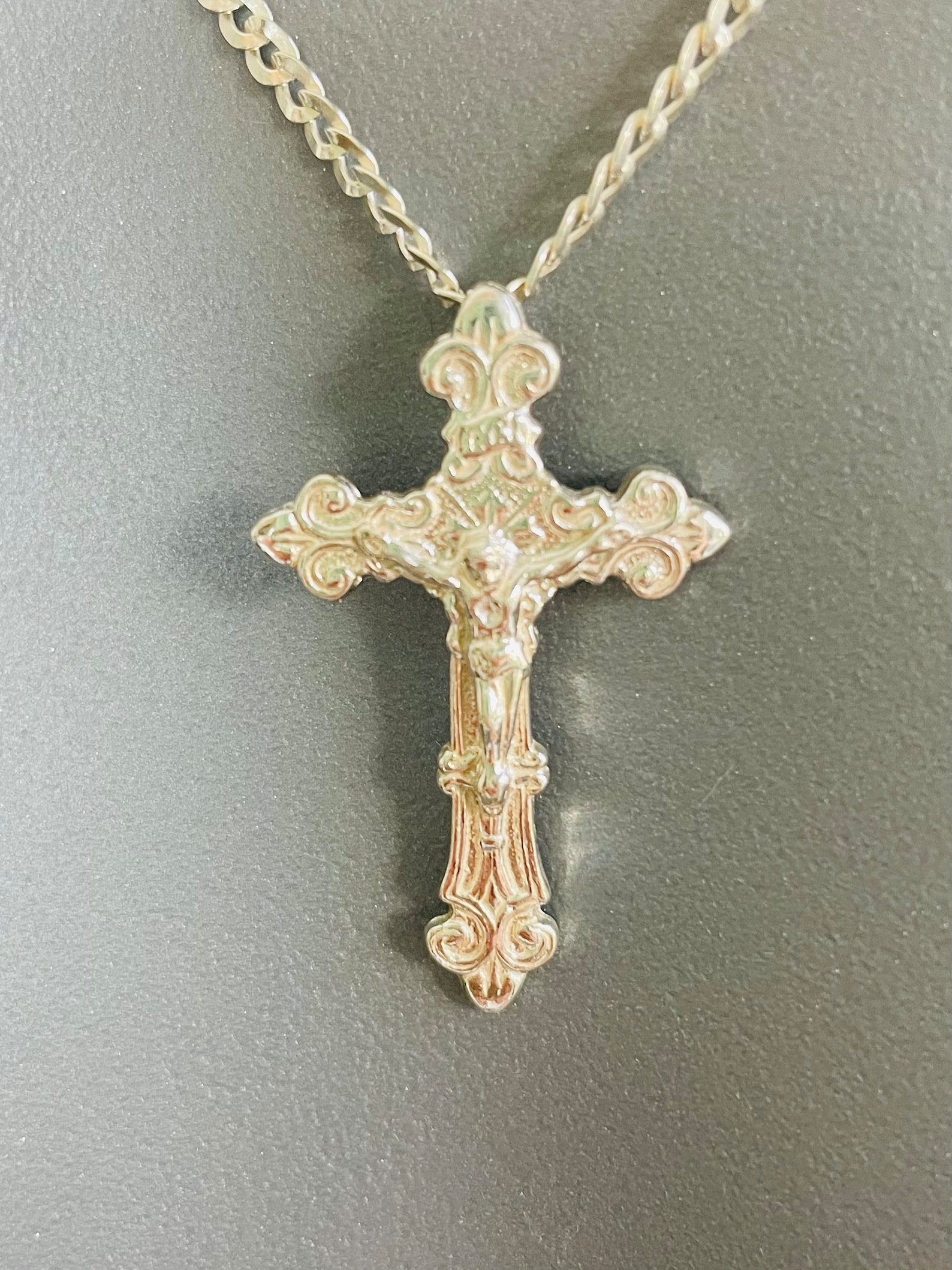 Large 925 Sterling Silver Crucifix Cross Pendant Necklace for - Etsy
