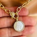 Gold Miraculous Pendant Choker Virgin Mary Mother of Pearl Charm ...