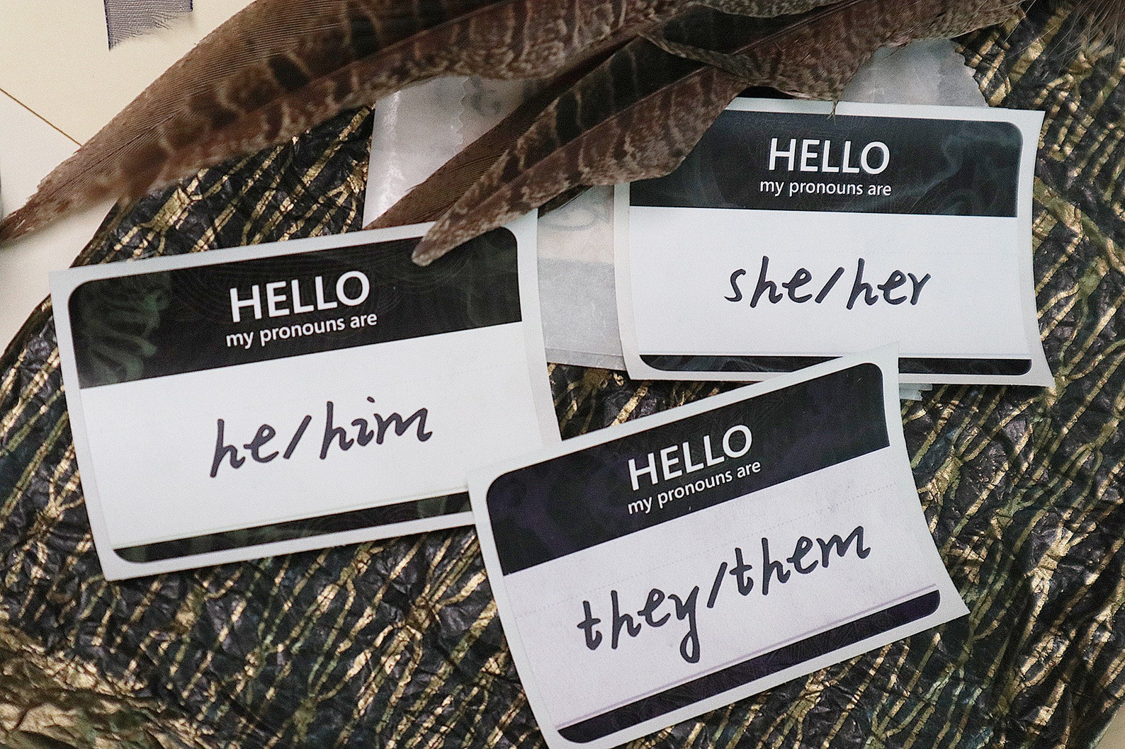 He/Him Pronoun Name Tag Sticker | Etsy