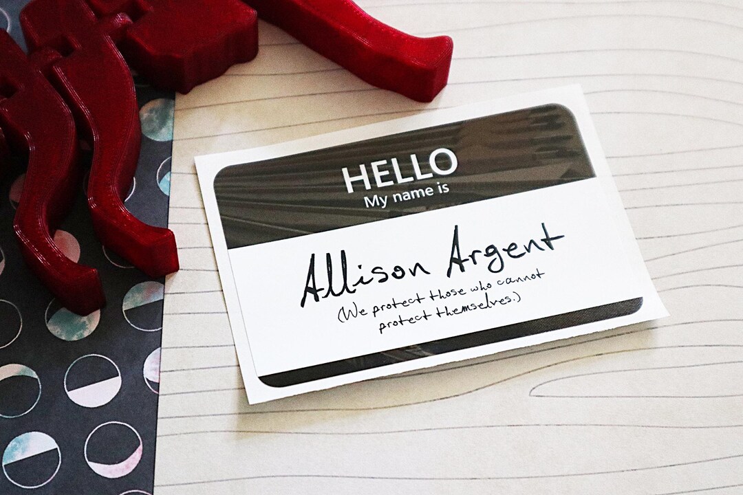 Allison Argent- Teen Wolf Vinyl Name Tag Sticker - Etsy