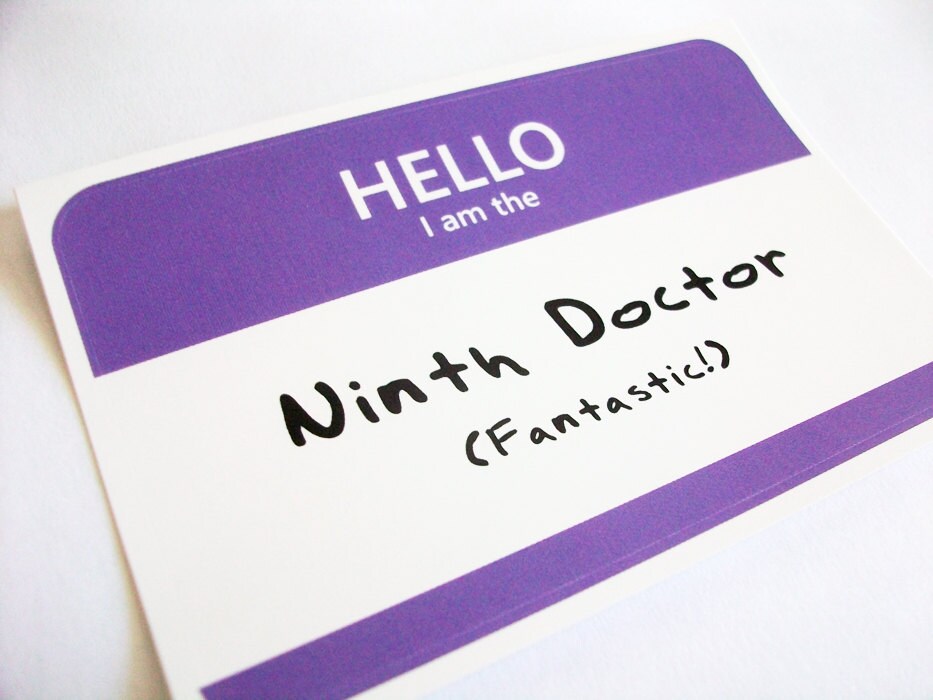 Ninth Doctor Doctor Who Name Tag Sticker | Etsy