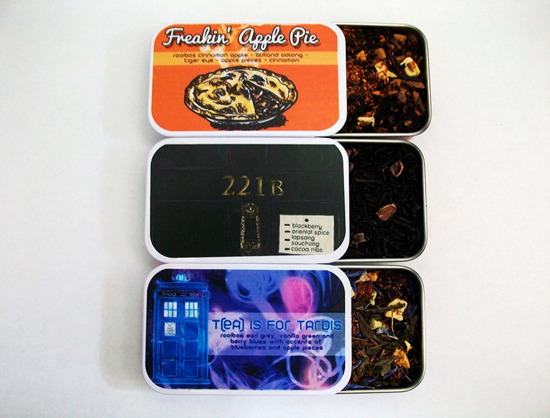Geek Inspired Tea Tin- Apple Pie, 221B or TARDIS | Supernatural ...