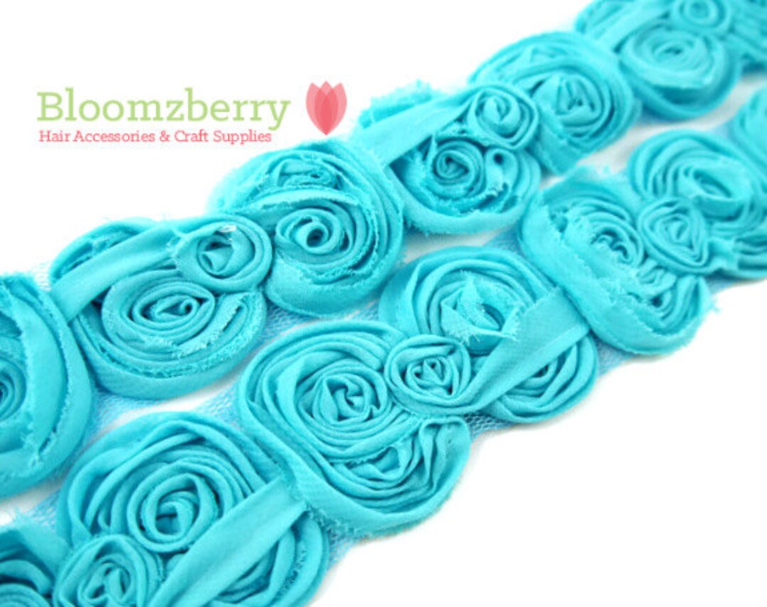2.5" Shabby Bow Trim - Teal Color - Teal Green Bow Trim - Chiffon Bow ...