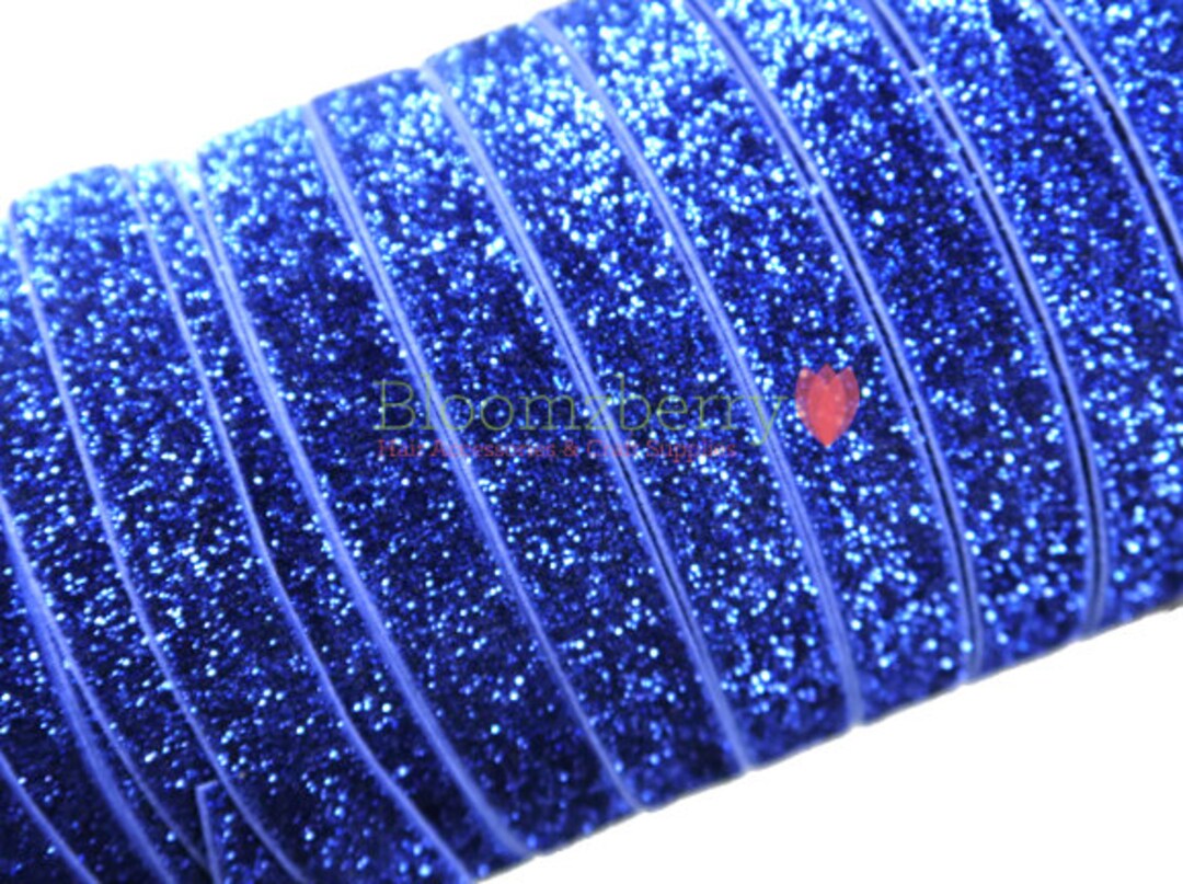 5/8" Glitter Elastic - Royal Blue Color - Royal Blue Glitter Elastic ...