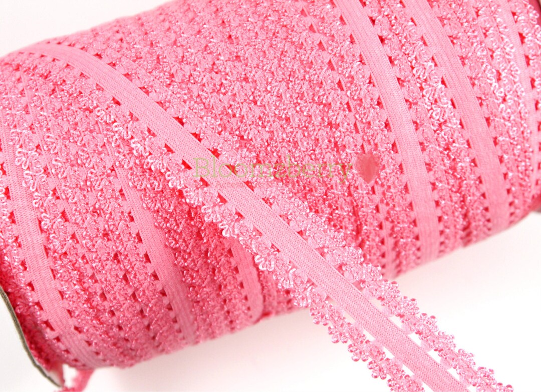 3/4" Frilly Edge Elastic - Coral Color - Elastic Tape - Frilly Elastic ...