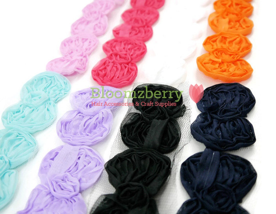 2.5" Shabby BOW Trim - Multiple Colors - Bow Trim - Chiffon Trim - You ...