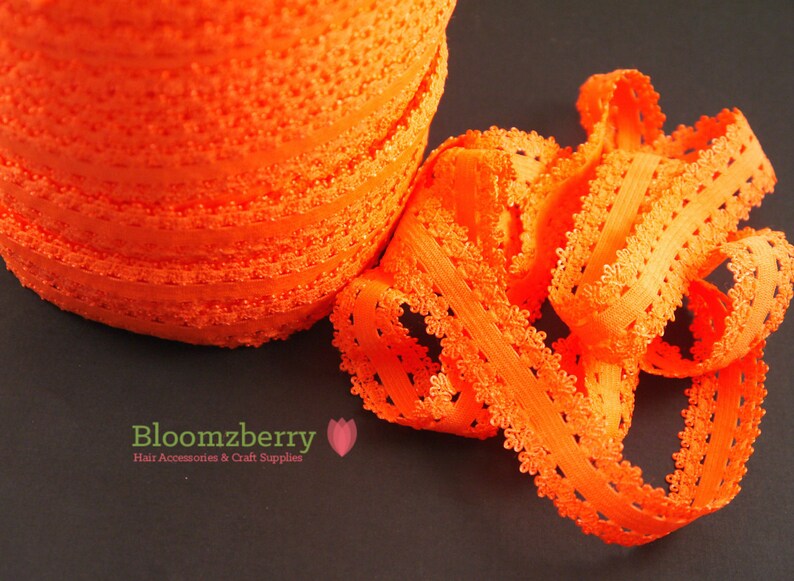 3/4 Frilly Edge Elastic Neon Orange Color Neon - Etsy