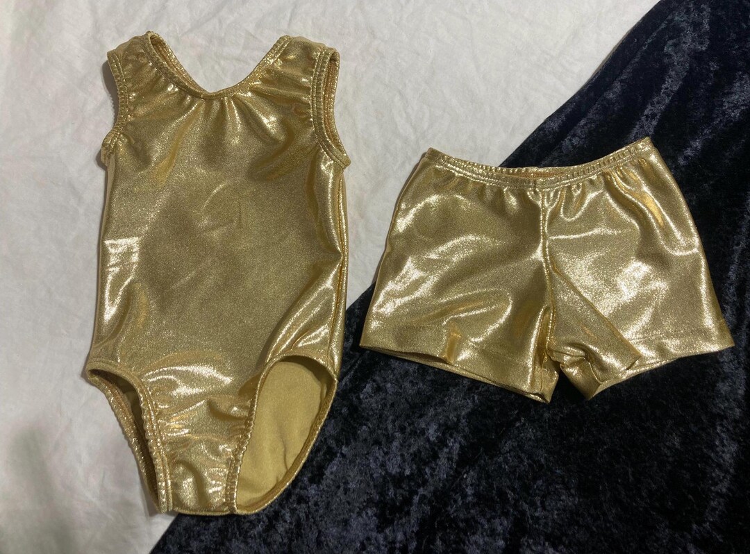 Gold Mystique Leotard and Shorts Ready to Ship, More Size Available in ...