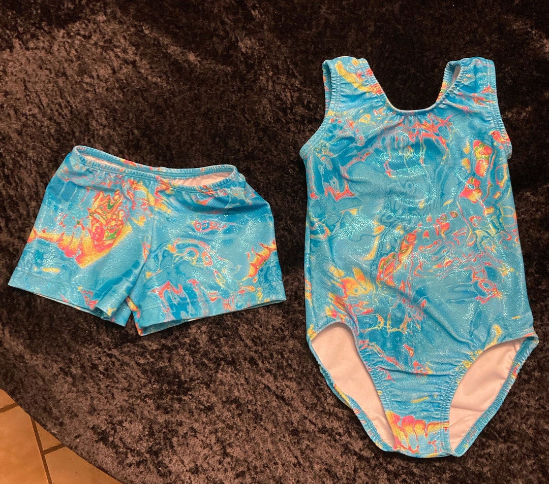 Teal Vapor Wave Leotard and Shorts Ready to Ship - Etsy