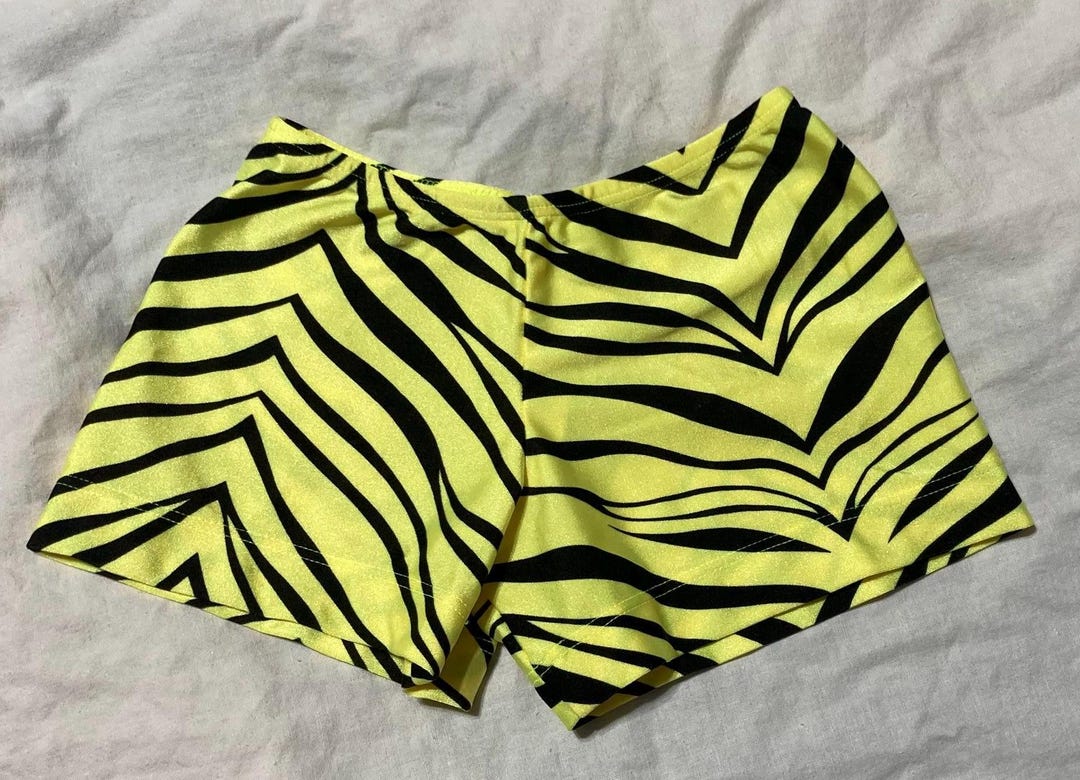 Neon Yellow Zebra Shorts Ready to Ship - Etsy
