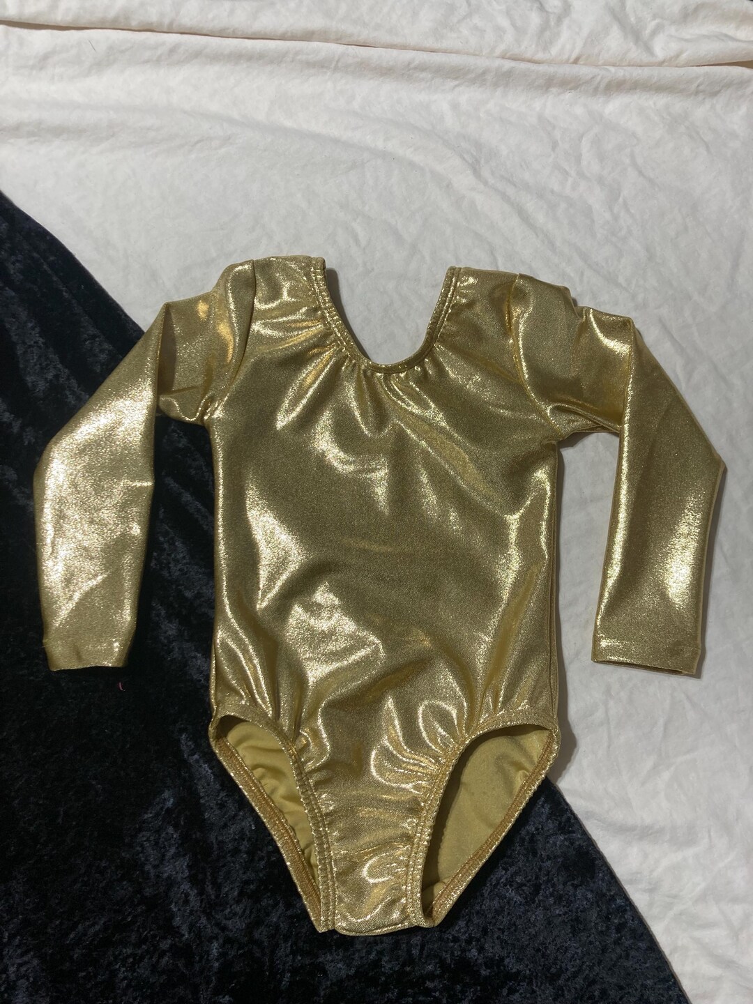 Gold Mystique Long Sleeve Leotard Ready to Ship, More Sizes Available ...