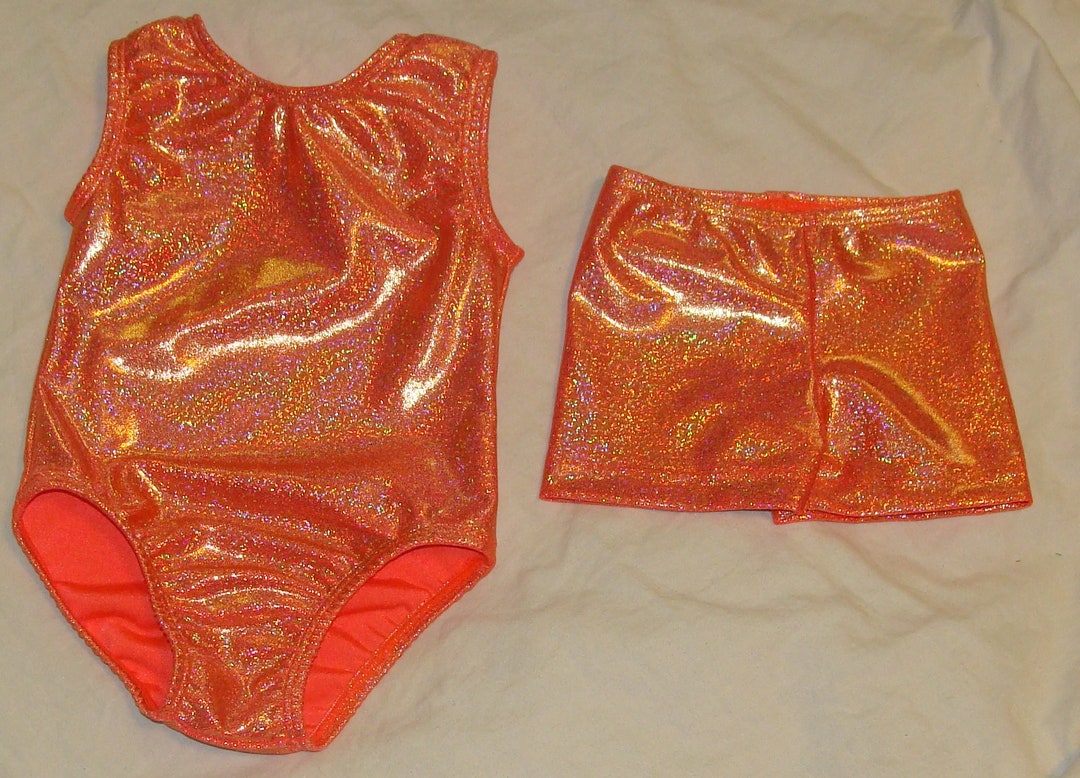 Orange Twinkle Gymnastic Leotard and Shorts Ready to Ship - Etsy
