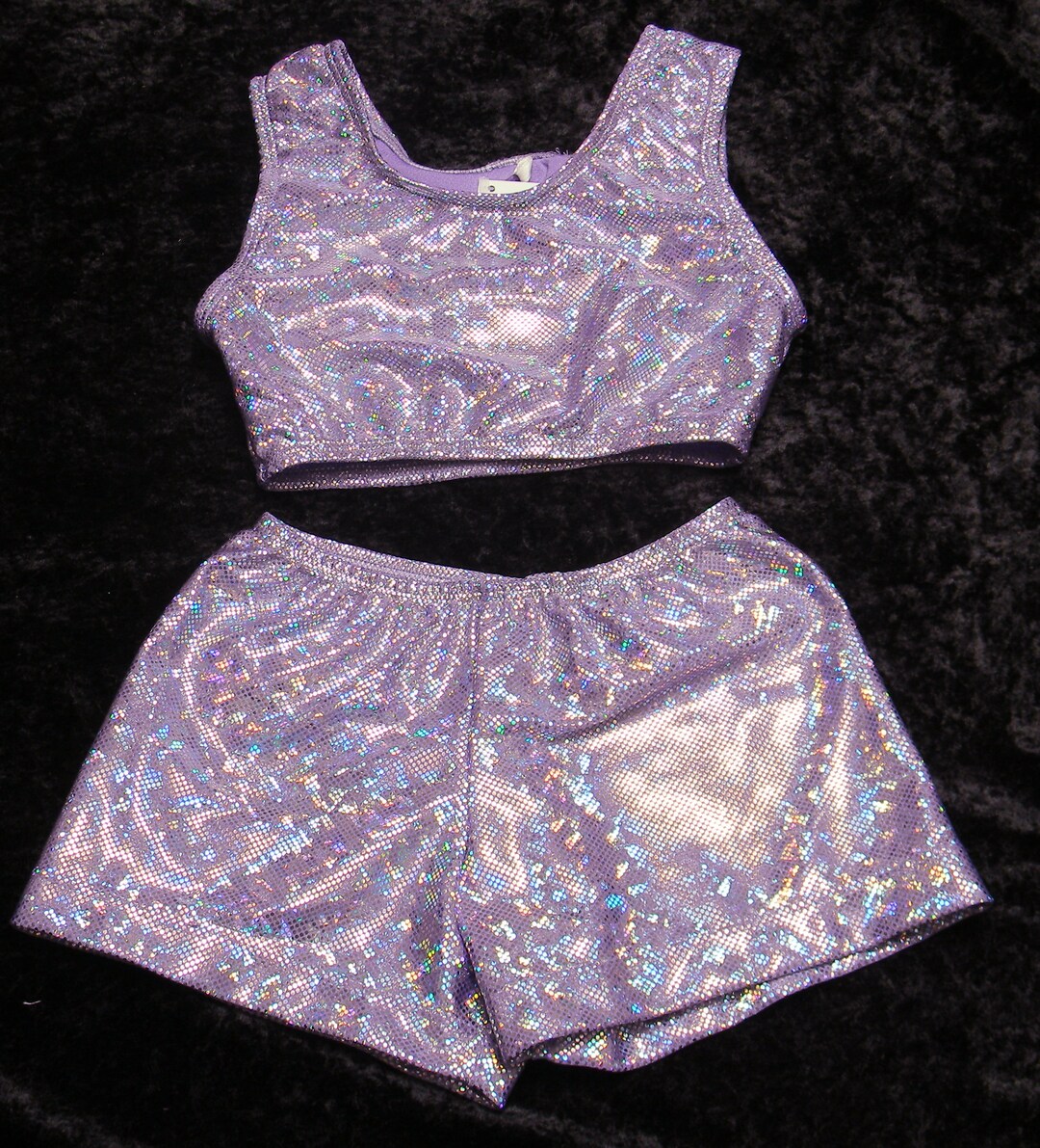 Iced Lilac Shattered Glass Sports Bra and Shorts Set Ready to Ship - Etsy