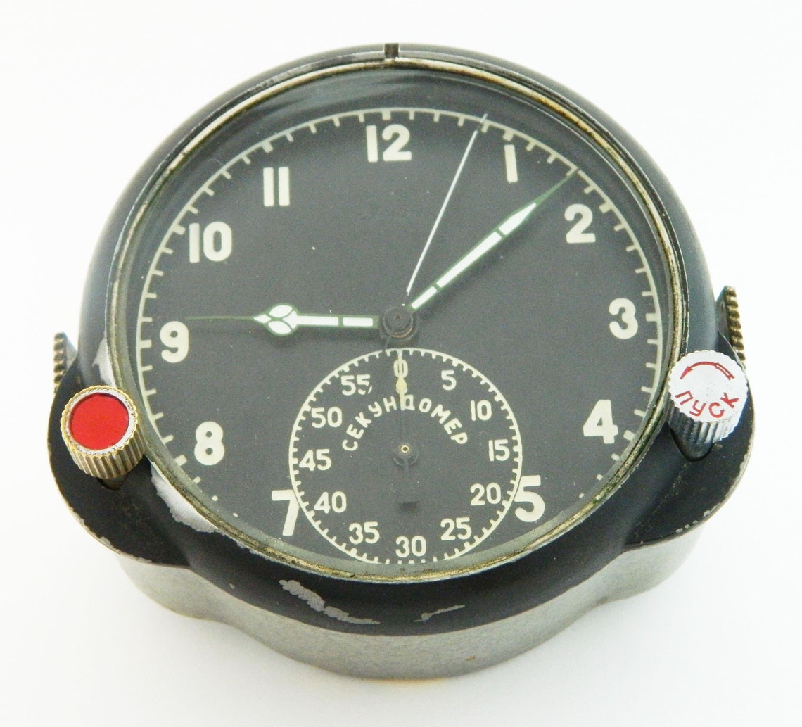 Vintage USSR Russian Soviet Mechanical Military Aircraft Clock | Etsy