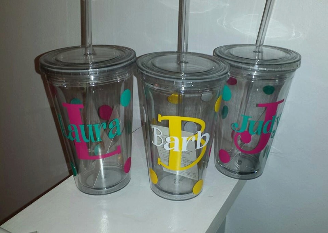 Personalized Tumbler Monogram Initial 16oz BPA free Custom | Etsy