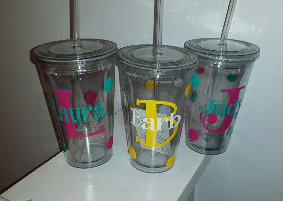 Personalized Tumbler Monogram Initial 16oz BPA Free- Custom Colors - Etsy
