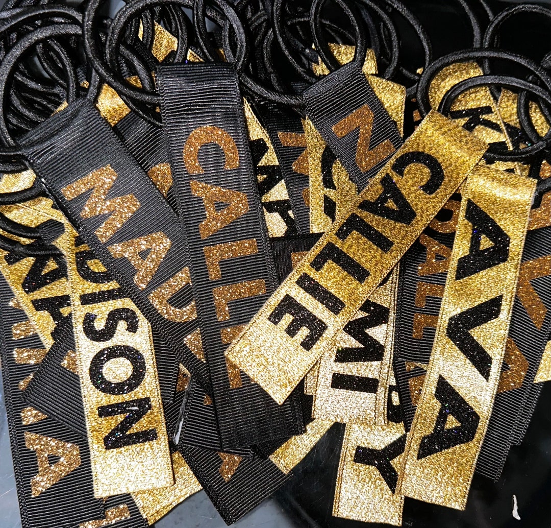 Pom Pom Tags - Set of 2 - Cheer - Cheerleader - Name - Personalized ...