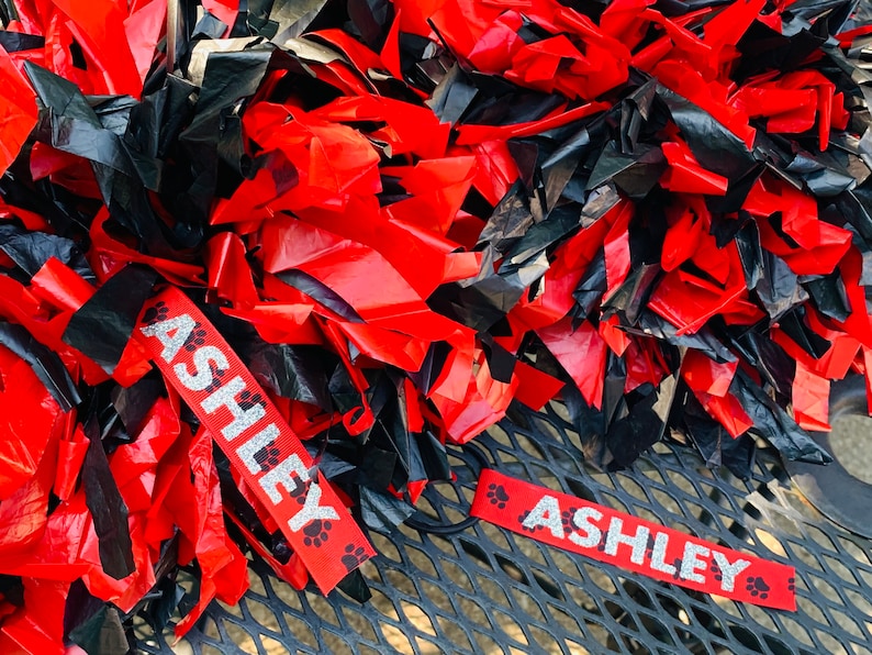 Pom Pom Tags - Set of 2 - Cheer - Cheerleader - Name - Personalized ...