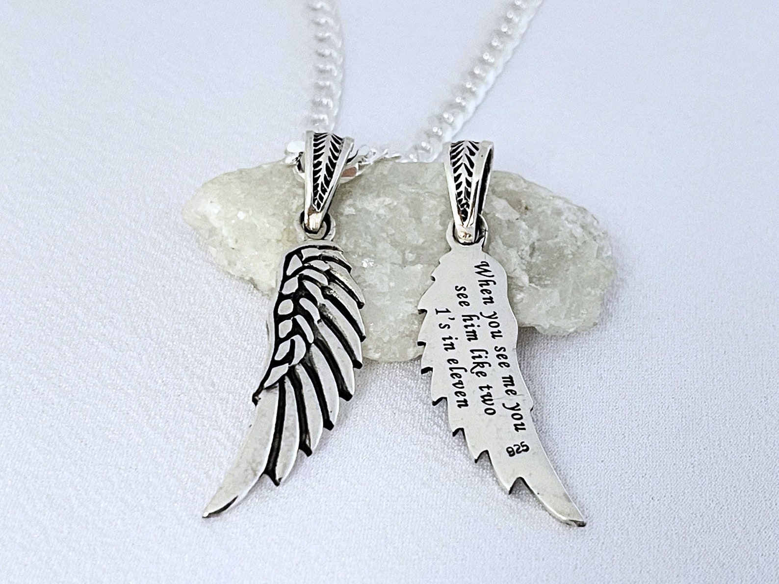 Engraved Wing. Sterling Silver Wing Necklace. Customized Wing - Etsy