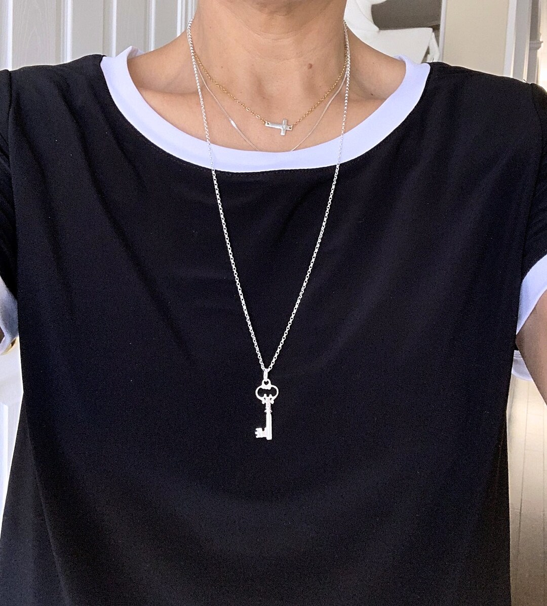 Key Necklace Sterling Silver Key Necklace. Personalized Key - Etsy