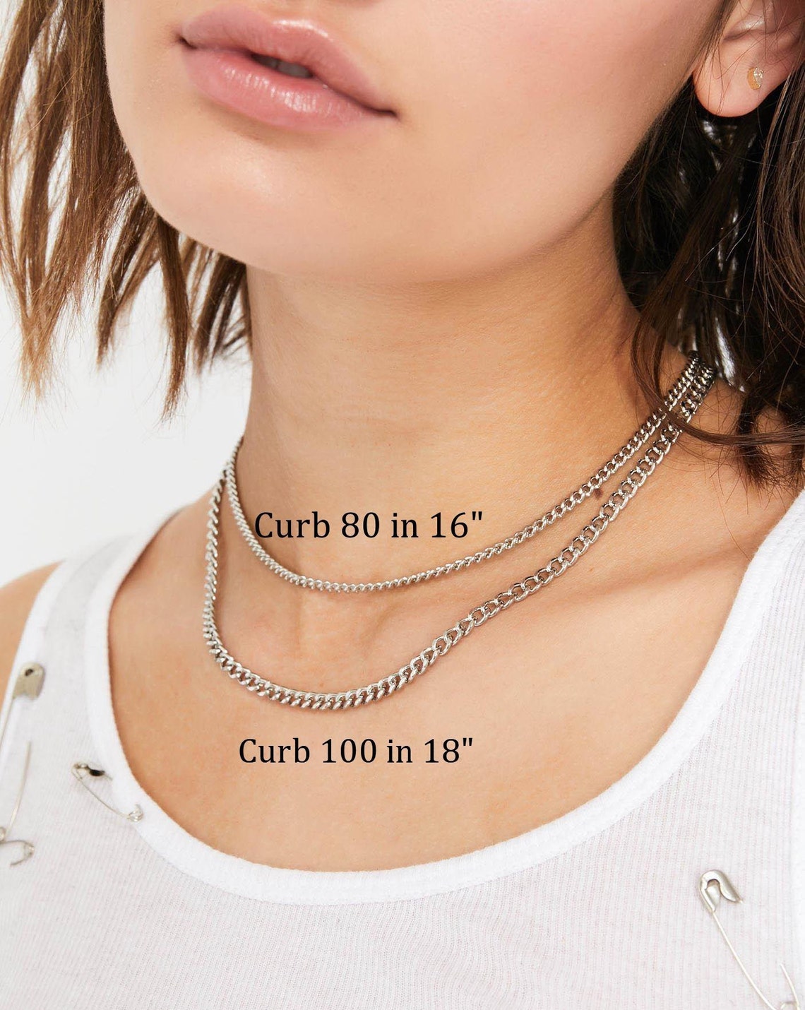 Sterling Silver Curb Chain silver chains for men. Thickness | Etsy