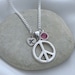 Sterling Silver Peace Sign Necklace, Small Charms No Included. Silver ...