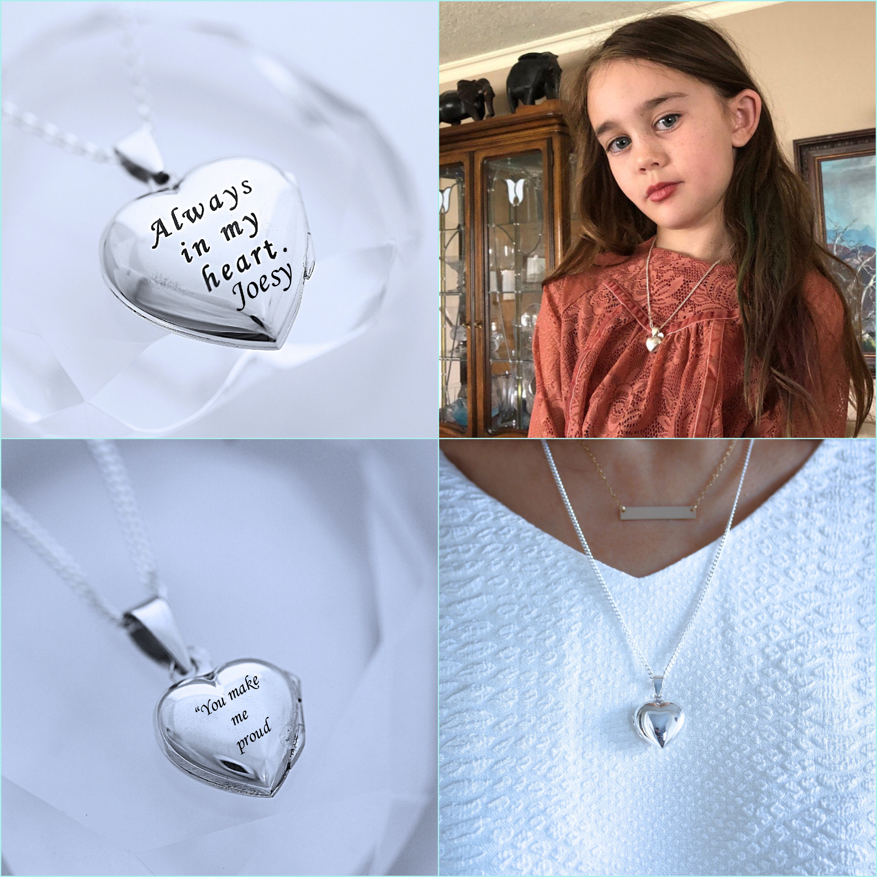 Set of 2 Lockets. Mother & daughter Engraved Locket Necklace. | Etsy