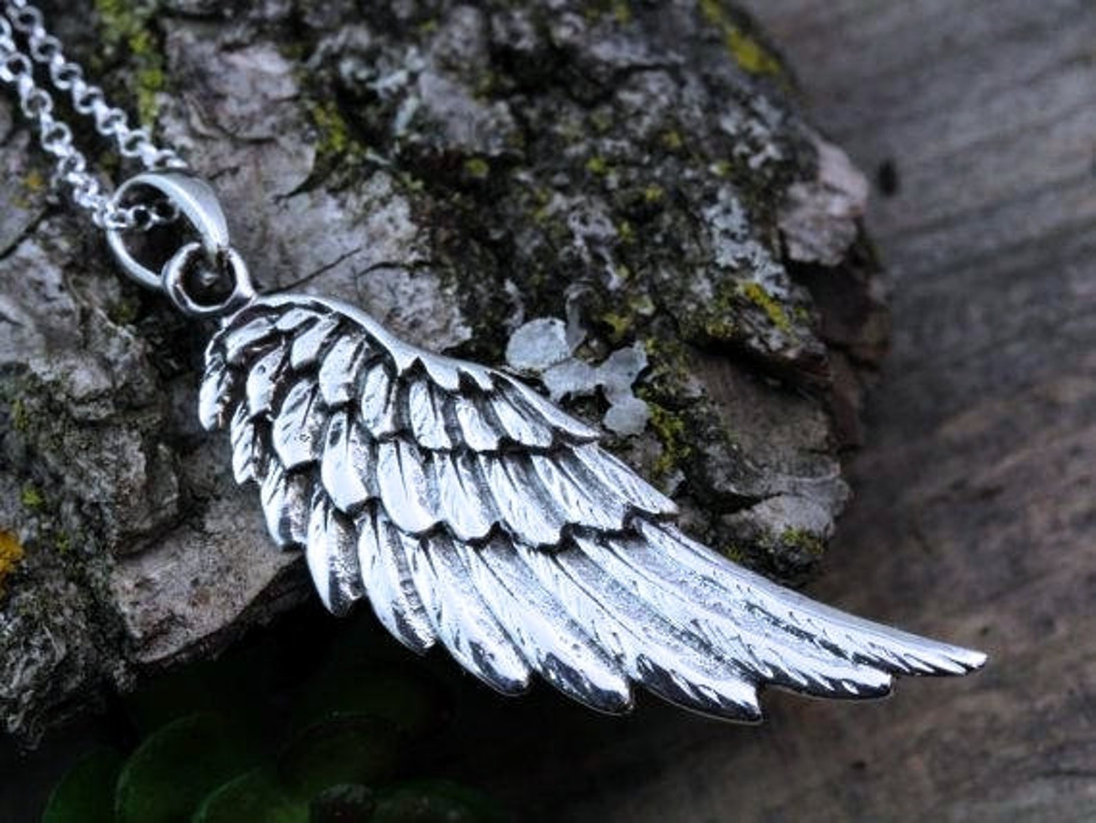 Engraved Wing. Sterling Silver Wing Necklace. Customized Wing - Etsy