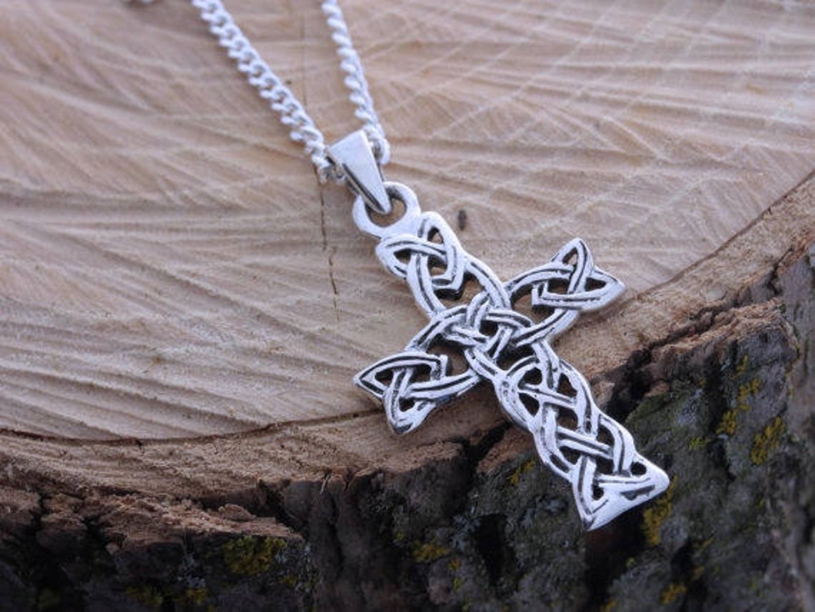 Irish Trinity Knot Cross Necklace Sterling Filigree Knotted - Etsy