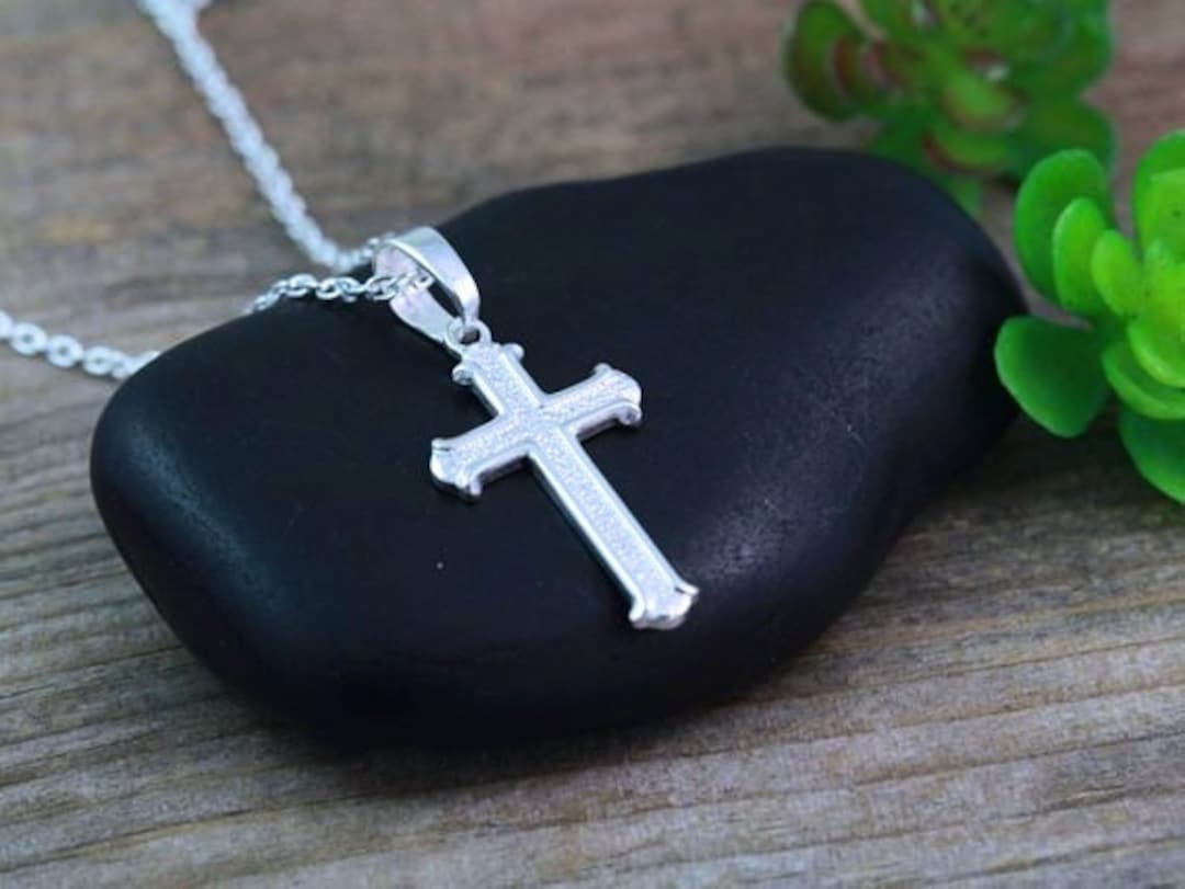 925 Sterling Silver Cross Necklace, Girls Silver Cross Necklace. Choose ...
