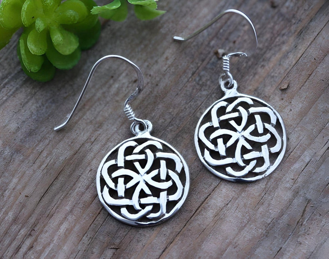 Sterling Silver Celtic Knot Earrings Celtic Eternal Love Irish Earrings ...