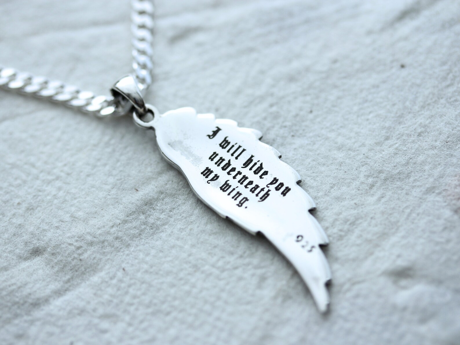 925 Solid Sterling Silver Engraved Wing Necklace. Laser - Etsy