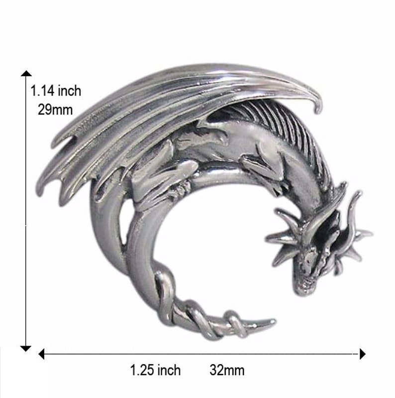 Sterling Silver Dragon Necklace Mens Necklace. Silver Dragon. - Etsy