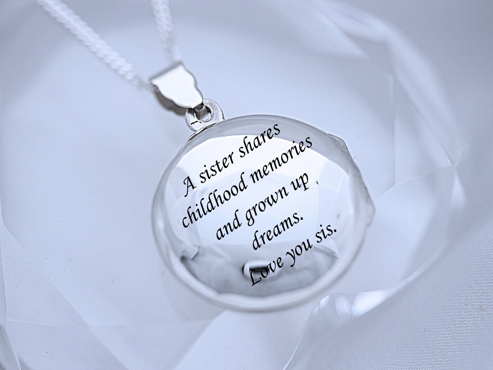 Sterling Silver Locket Necklace Laser Custom Engraved Locket | Etsy