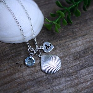 Personalized Sterling Silver Sea Shell Necklace, Sterling Silver Shell ...