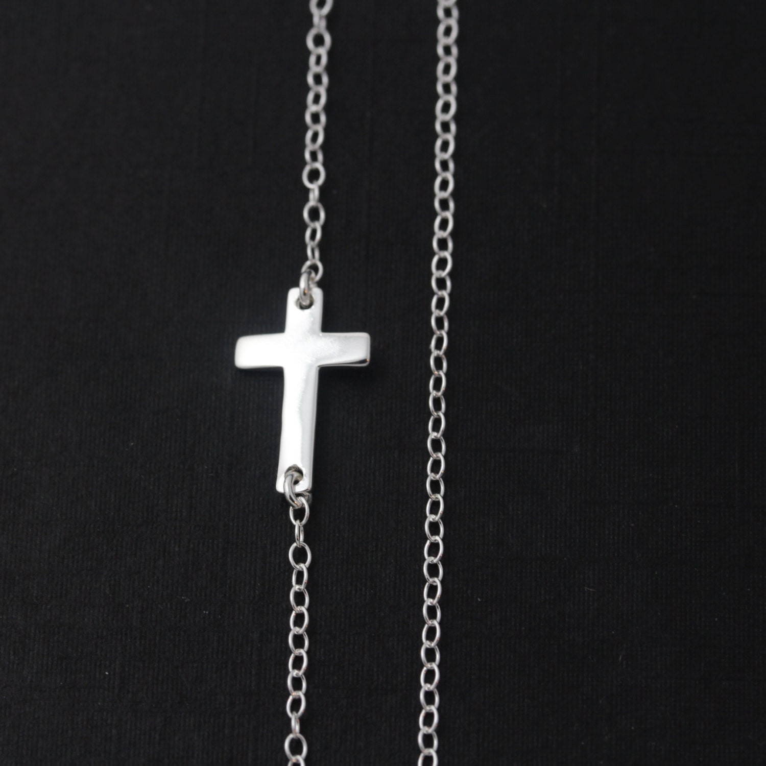 Sideways Cross Necklace, 925 Sterling Silver Cross, Taylor Jacobson ...