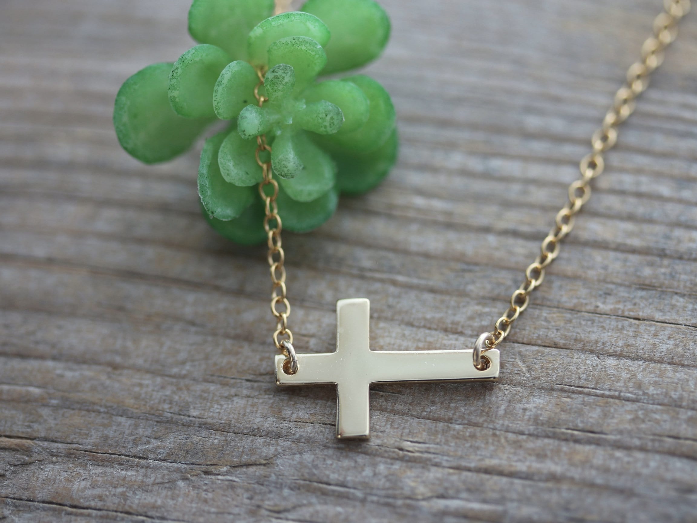 Kelly Ripa Sideways GOLD Cross Necklace Taylor Jacobson | Etsy