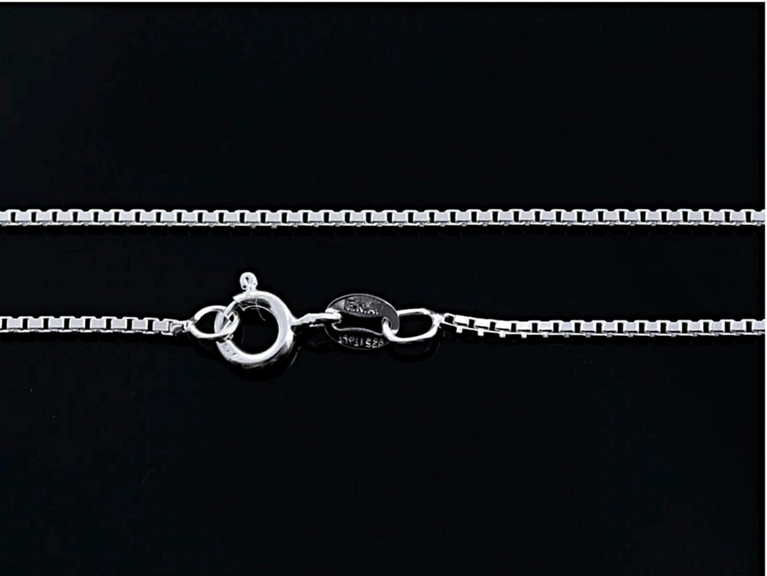 Sterling Silver Box Chain. Silver Italian Diamond Cut Box Chain 1.2 Mm ...