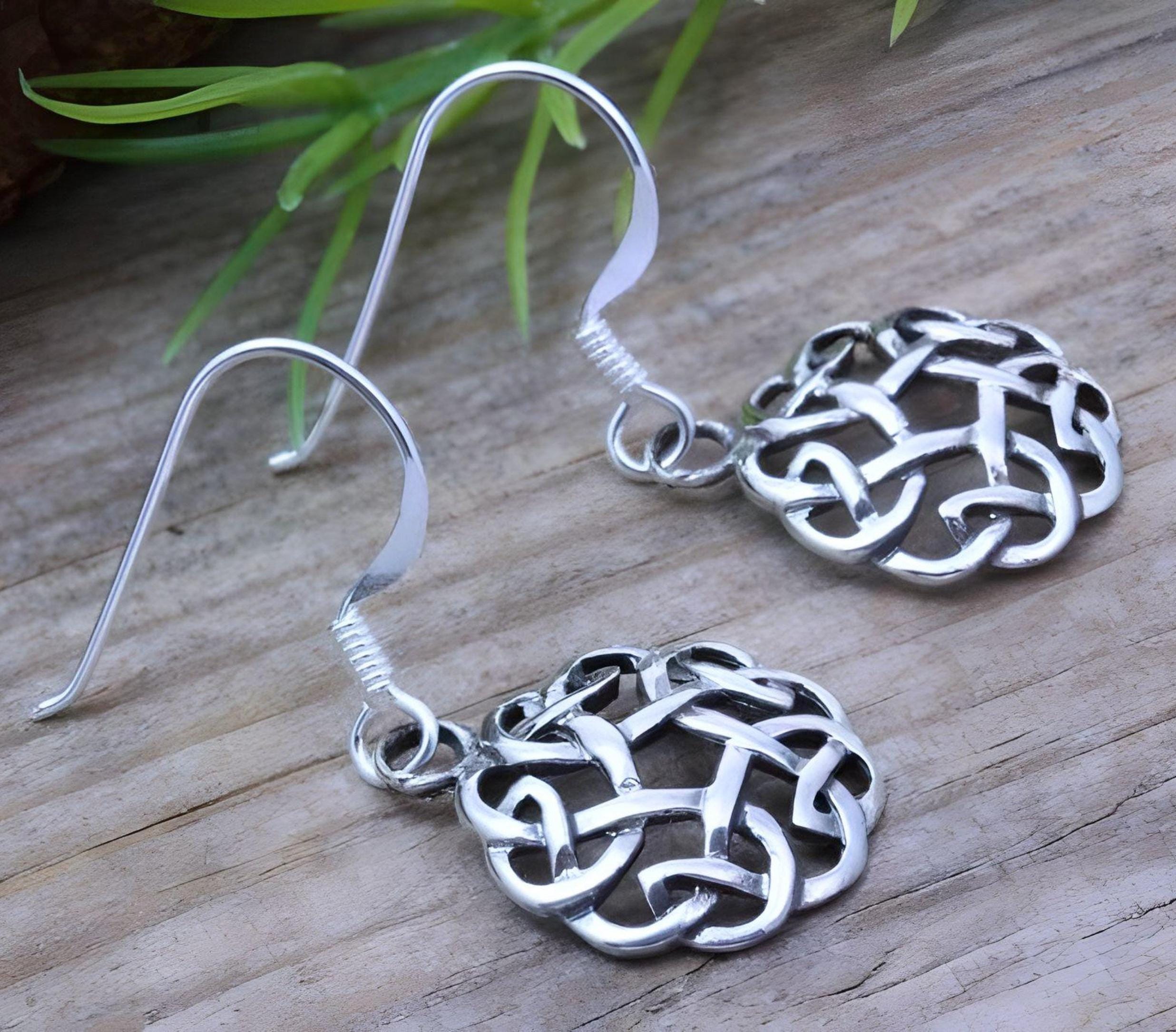 Silver Celtic Knot Earrings Knot Earrings Sterling Silver Celtic Knot ...